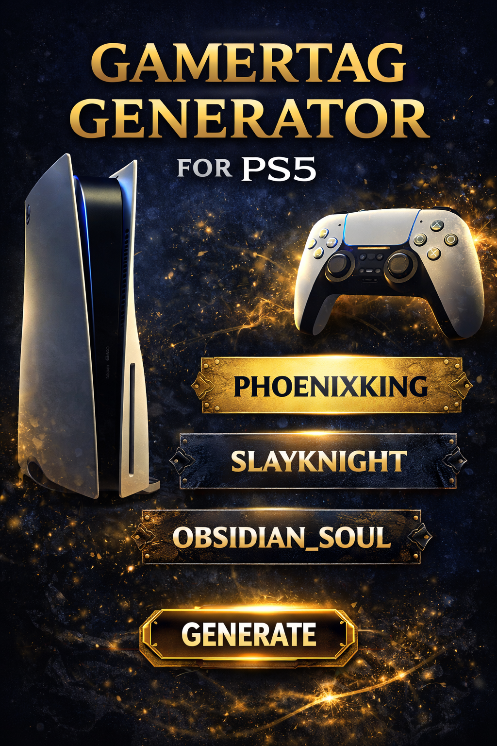 PS5 Gamertag Generator | Unique & Cool PlayStation Names